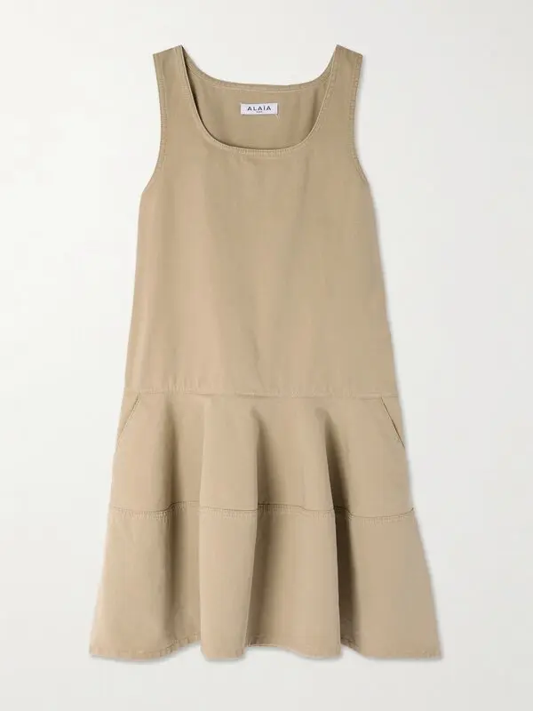 Alaïa Tiered Denim Mini Dress