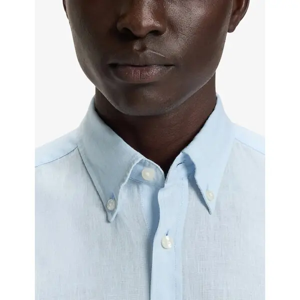 BOSS Logo-embroidered Regular-fit Linen Shirt