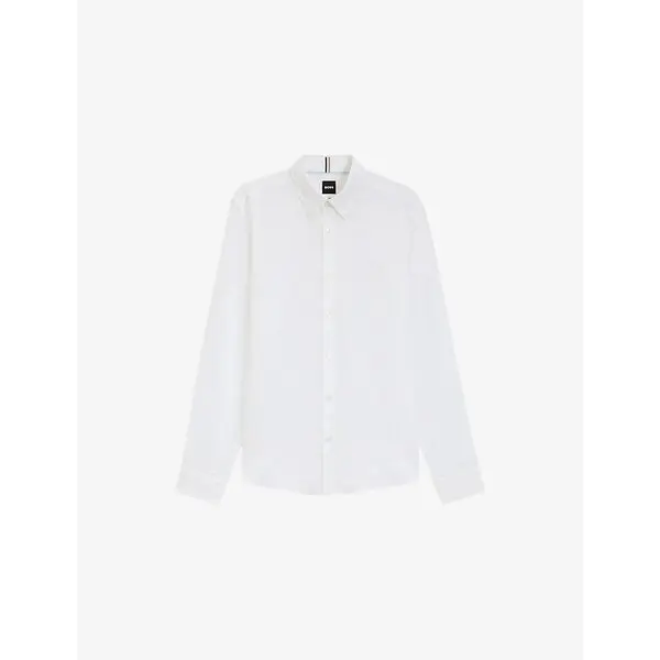 BOSS Regular-fit Long-sleeve Stretch-linen Shirt