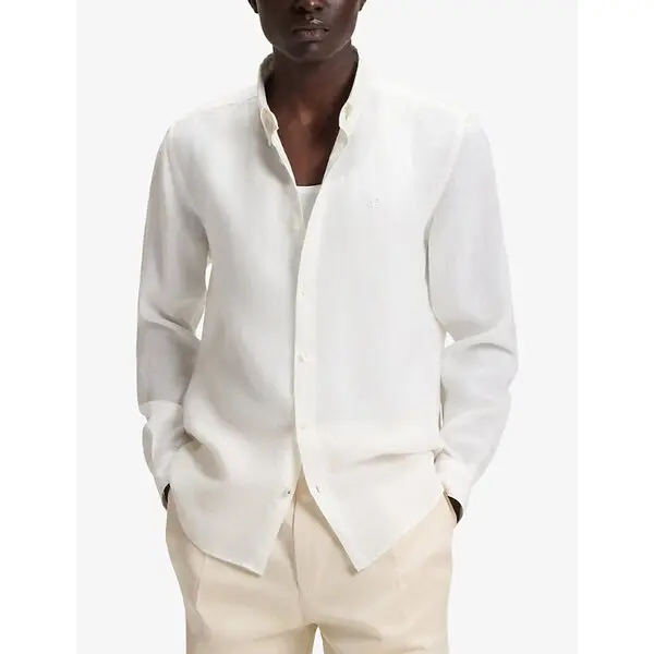 BOSS Regular-fit Long-sleeve Stretch-linen Shirt
