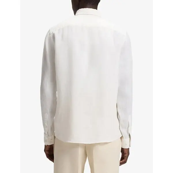 BOSS Regular-fit Long-sleeve Stretch-linen Shirt