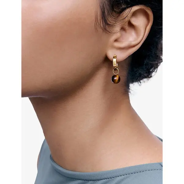 Monica Vinader Round Tiger's Eye Pendant - Brown