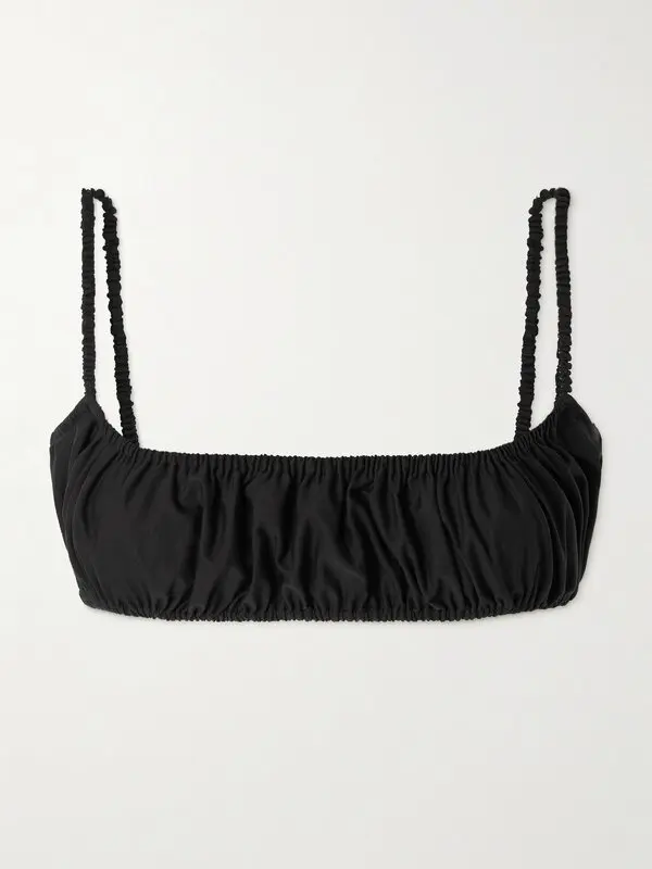 Alaïa Gathered Cotton-poplin Bralette