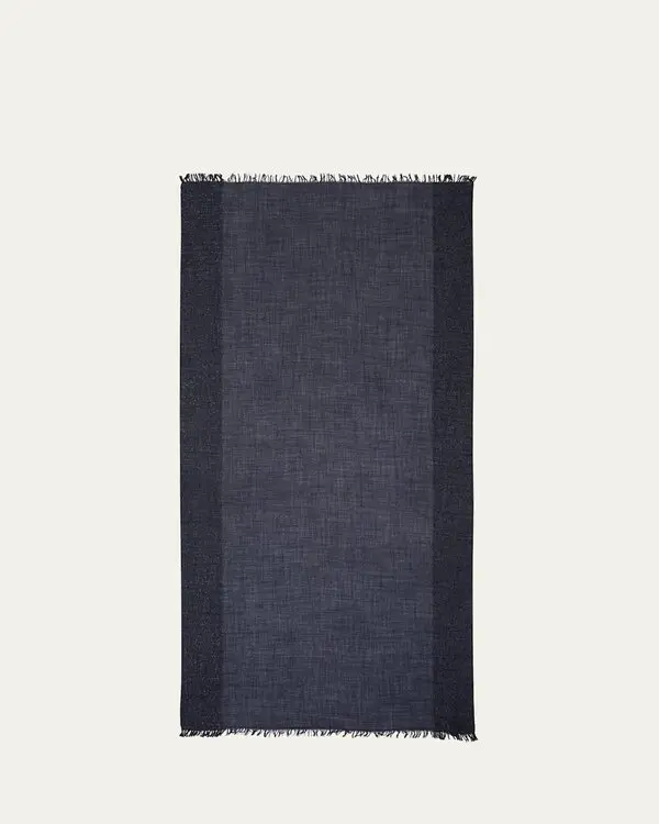 Faliero Sarti New Dalila Colorblock Sequined Wool Silk Scarf - Blue Black