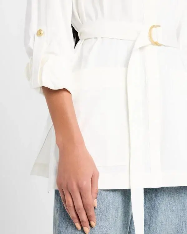 Kobi Halperin Veda Belted Cotton Jacket - White