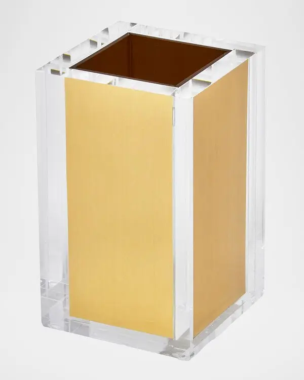 TIZO Lucite Tooth Brush Cup Holder - Gold