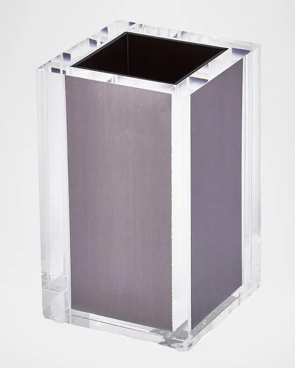 TIZO Lucite Tooth Brush Cup Holder - Silver