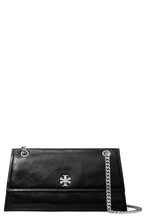 Tory Burch Kira Turnlock Leather Convertible Shoulder Bag - Black