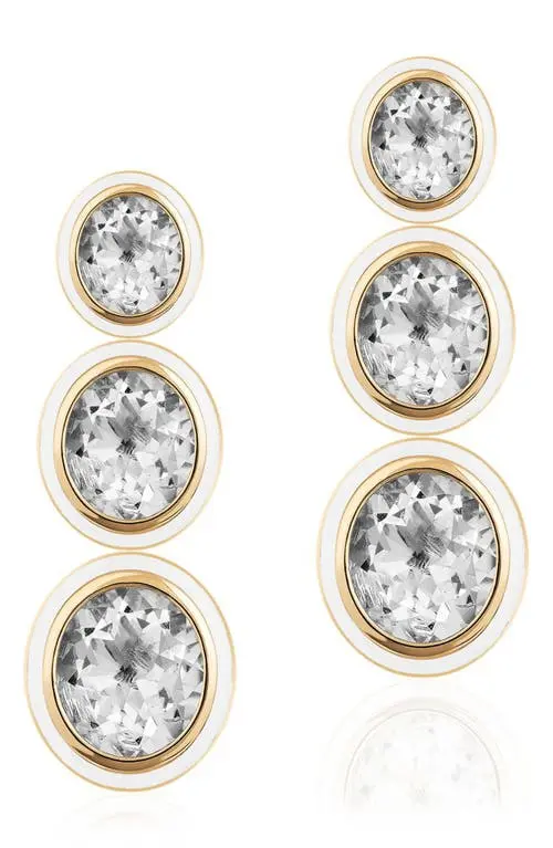 Goshwara Mélange Triple Tier Drop Earrings - Clear