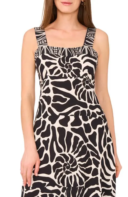 Vince Camuto Abstract Floral Maxi Dress - Rich Black