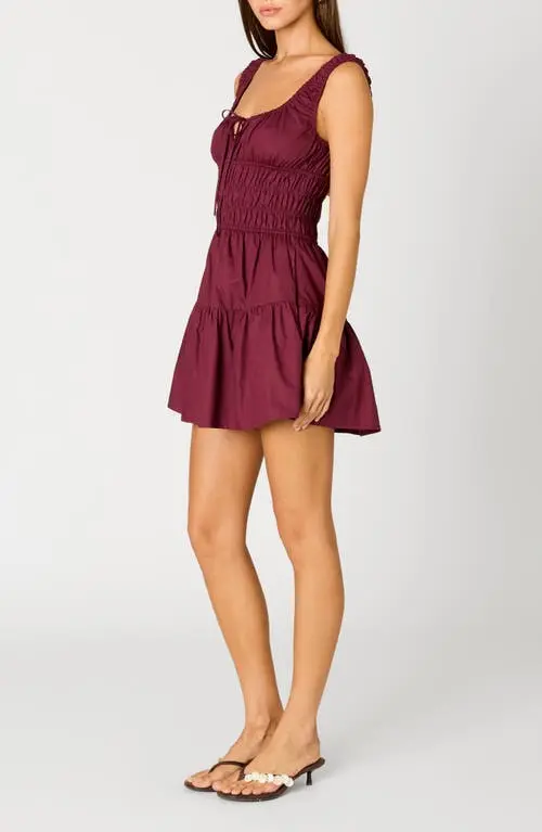 NIA Cotton Mini Sundress - Plum