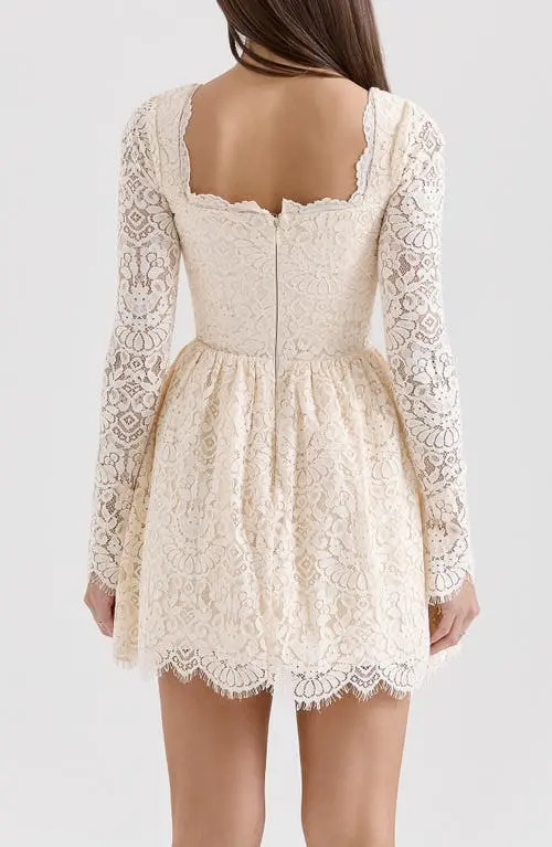 House Of Cb Fae Long Sleeve Mini Dress - Vintage Cream | Editorialist