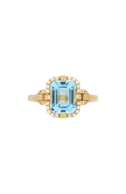 Goshwara Emerald-cut Cocktail Ring With Diamonds - Pale Blue