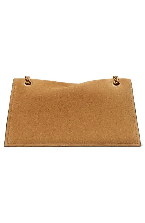Tory Burch Kira Turnlock Suede Convertible Shoulder Bag - Toffee