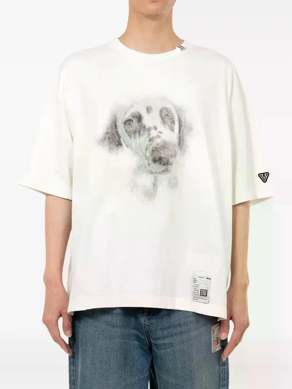 Mihara Yasuhiro Dog-print Text-detail T-shirt