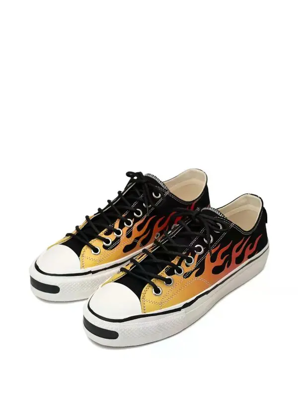 KAMIYA Flame-print Sneakers - Black