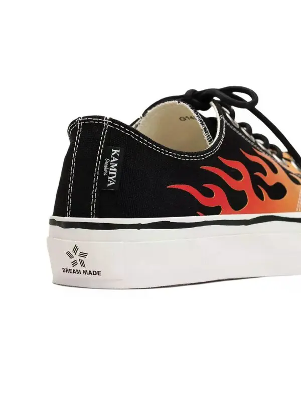 KAMIYA Flame-print Sneakers - Black
