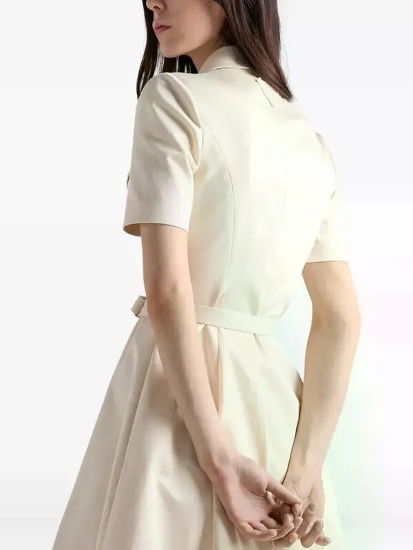 Prada Zip-front Flared Dress - Neutrals
