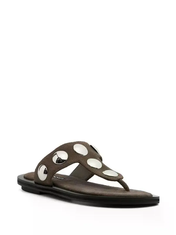 Senso Anna Studded Thong Sandals - Brown