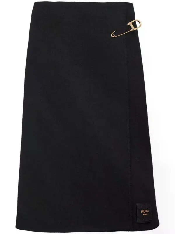 Prada Safety Pin-embellished Midi Skirt
