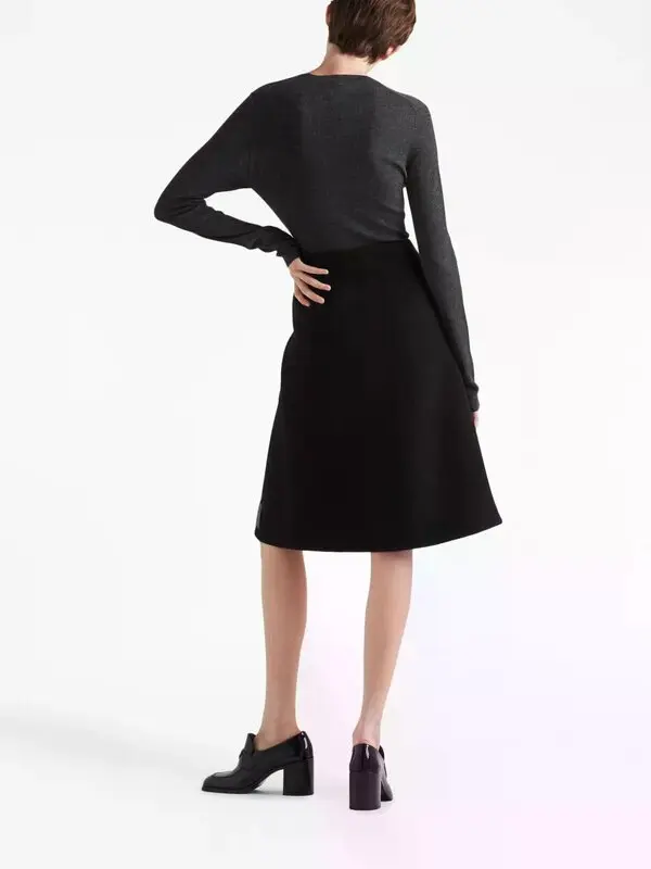 Prada Safety Pin-embellished Midi Skirt