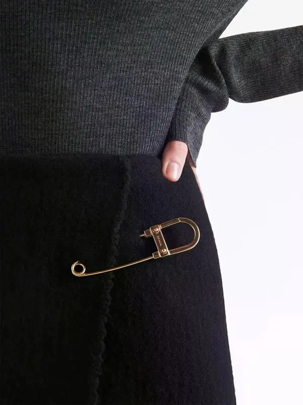 Prada Safety Pin-embellished Midi Skirt