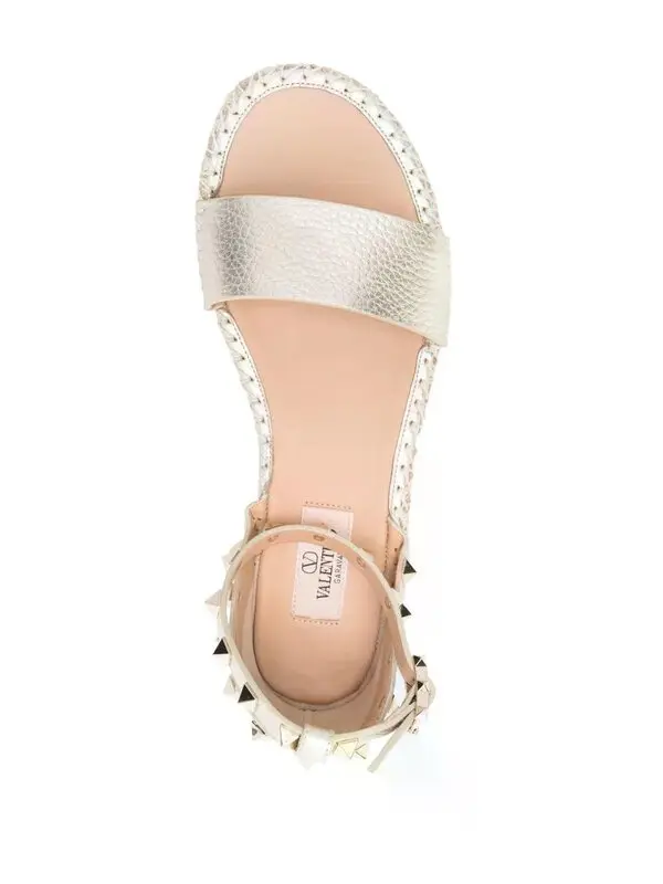 Valentino Garavani Rockstud-embellished Espadrilles - Gold