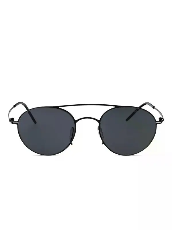 Giorgio Armani Round-frame Double-bridge Sunglasses - Black