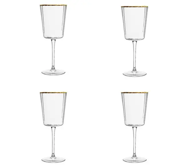 10 STRAWBERRY STREET Set Of 4grace Gold Rim Red Wine - One-color