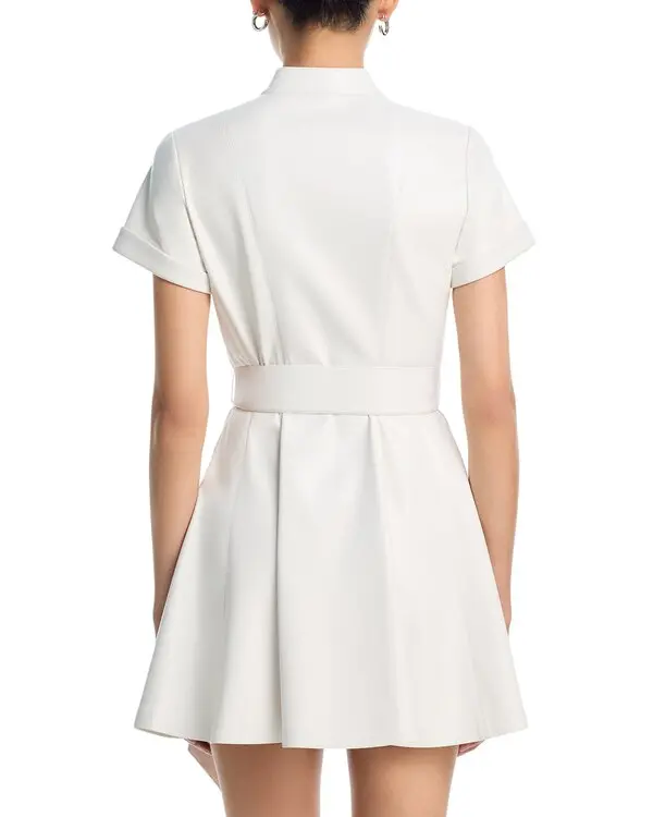 Alice + Olivia Lucy Faux Leather Mini Dress In Off White - 72% Off |  Editorialist