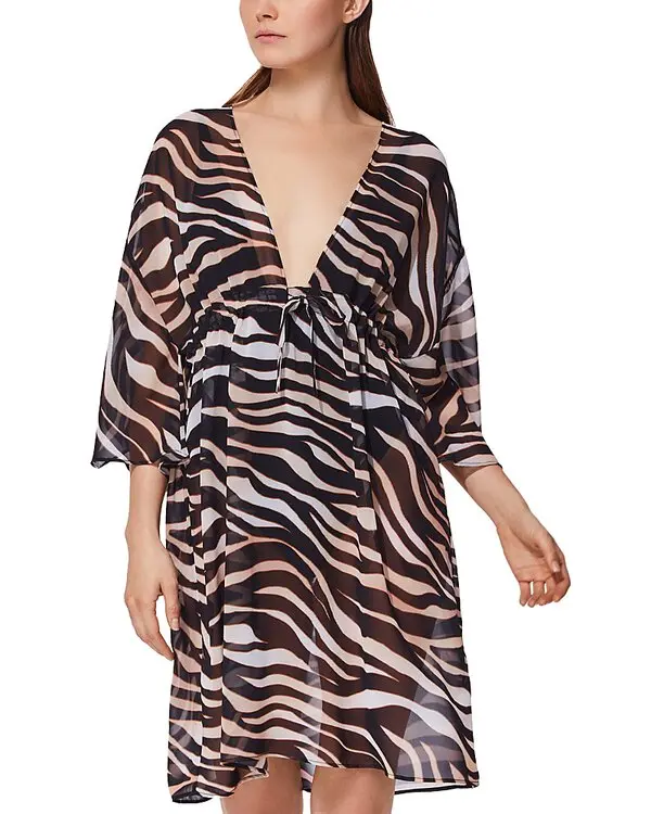 GOTTEX Nambiti Tie Waist Beach Dress Swim Cover Up - Safari
