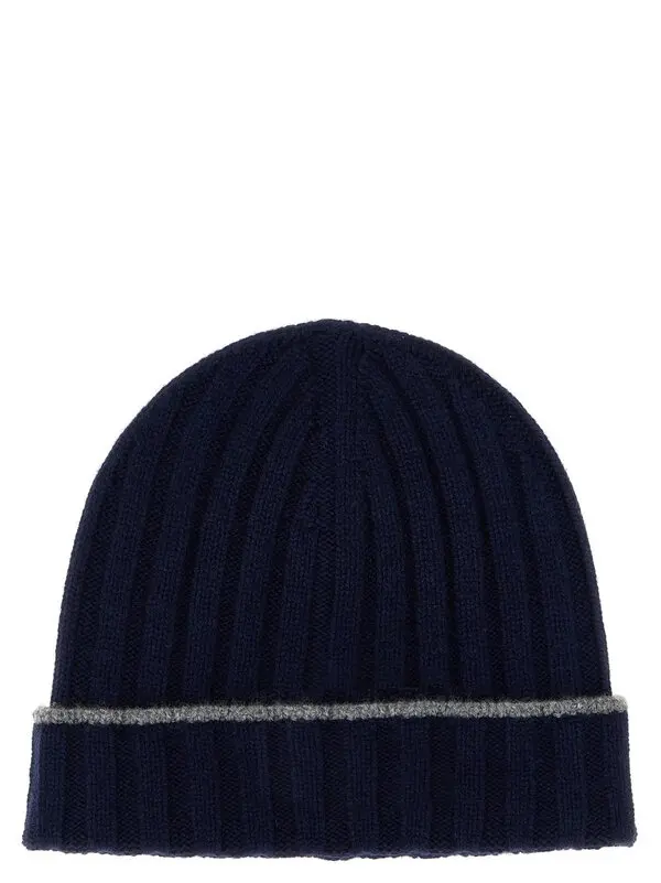 Brunello Cucinelli Cashmere Turn-up Beanie - Blue