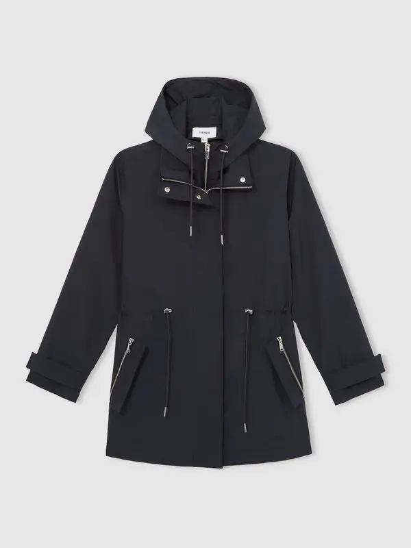 REISS Tia Removable Hood Rain Coat