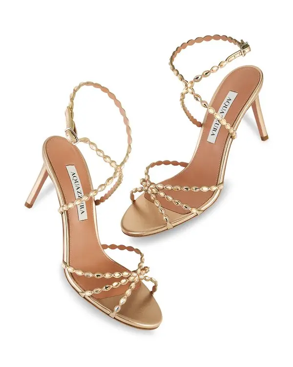 AQUAZZURA Love Struck Strappy Sandals - Light Copper