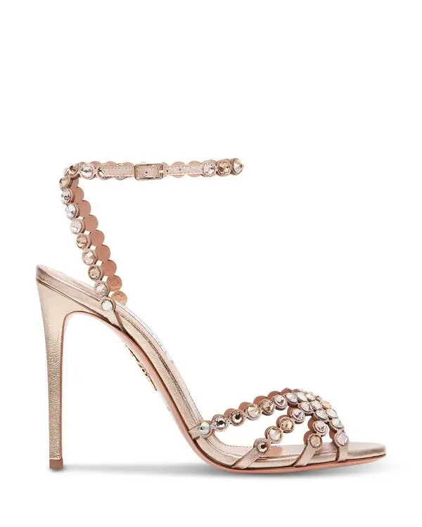 AQUAZZURA Tequila 105 Sandals - Light Copper