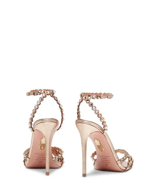 AQUAZZURA Tequila 105 Sandals - Light Copper