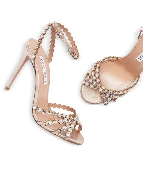 AQUAZZURA Tequila 105 Sandals - Light Copper