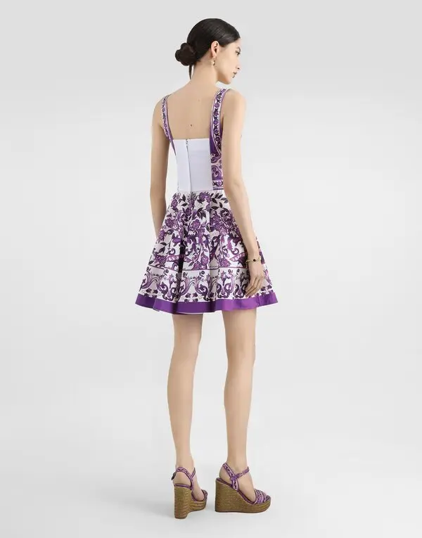 Dolce & Gabbana Majolica-print Poplin Dress - Multicolor