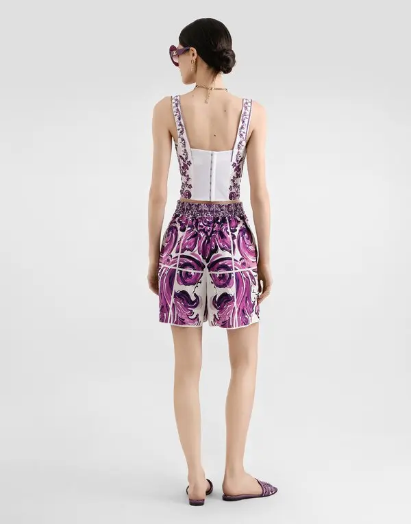 Dolce & Gabbana Majolica-print Poplin Bustier - Multicolor