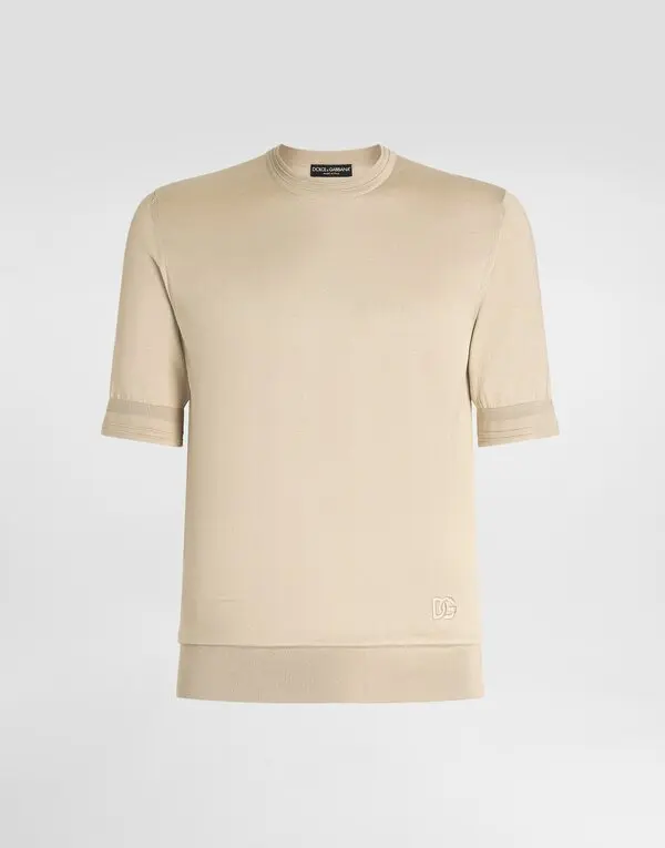 Dolce & Gabbana Silk Crewneck Pullover - Beige