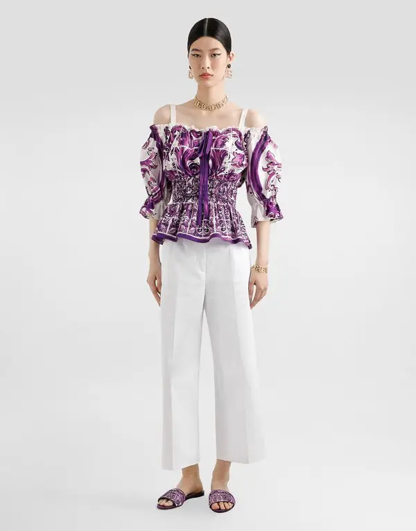 Dolce & Gabbana Majolica-print Poplin Top - Multicolor