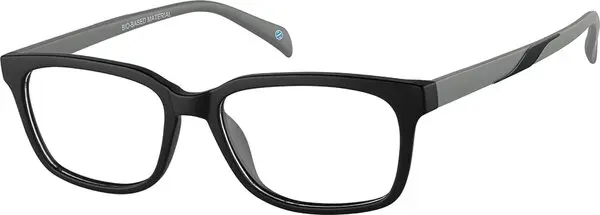 Zenni Rectangle Full Rim Bio-based Frame - Black