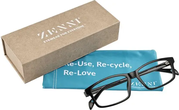 Zenni Rectangle Full Rim Bio-based Frame - Black