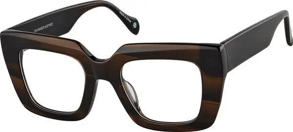 Zenni Rectangle Full Rim Bio-based Frame - Brown