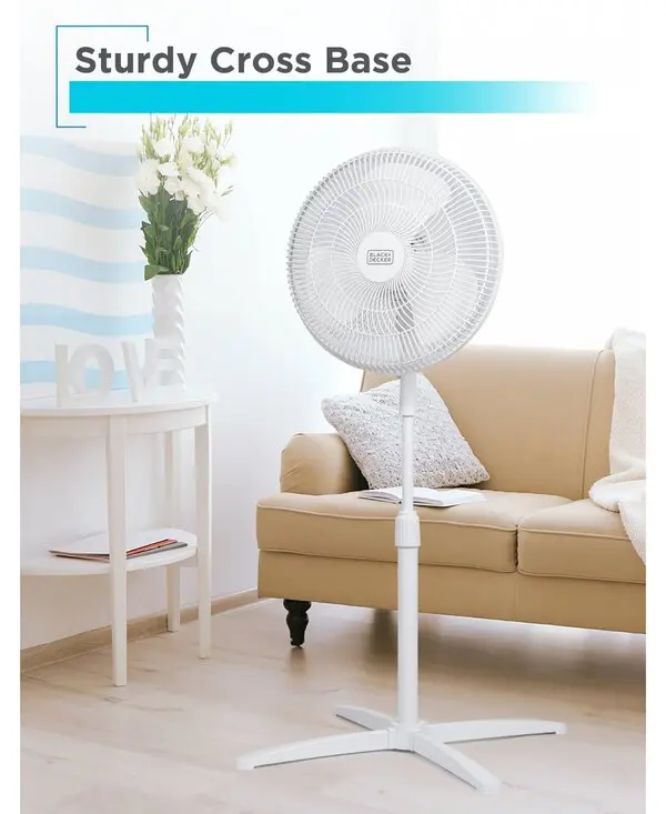 BLACK+DECKER 16-inch Pedestal Fan - White