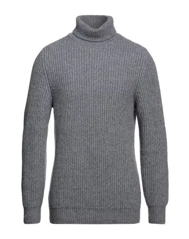 GRAN SASSO Turtleneck Virgin Wool Blend Knit Top - Grey