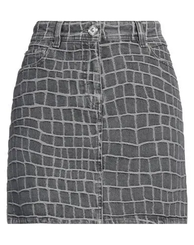 Versace Denim Pencil Skirt With Crocodile Print