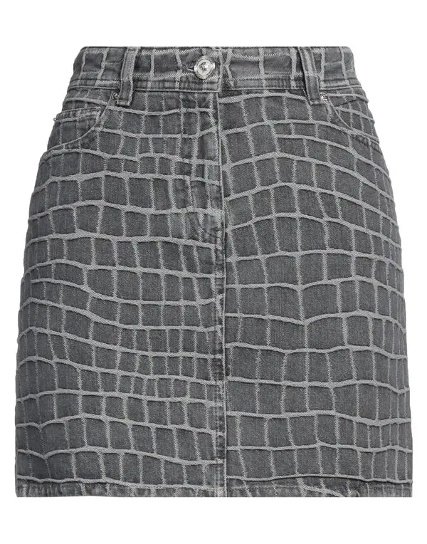 Versace Denim Pencil Skirt With Crocodile Print