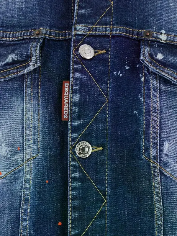 Dsquared2 Dan Painted Denim Jacket