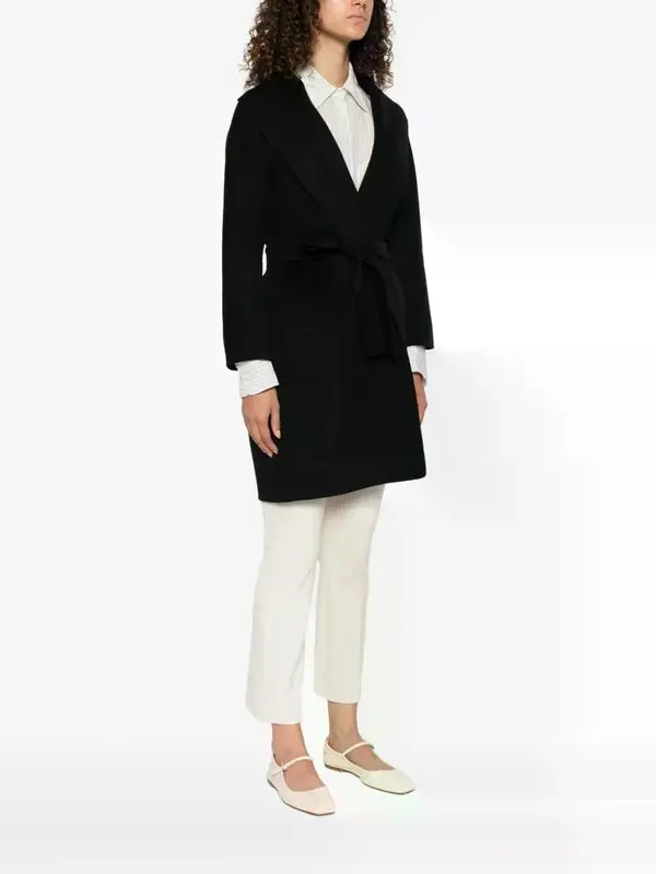 Max Mara Messi Belted Coat - Black